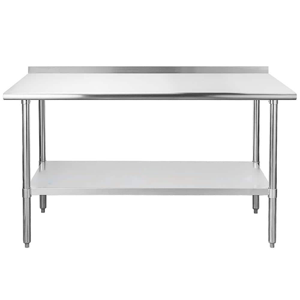 Anqtovp 24 in. x 60 in. Stainless Steel Kitchen Prep Table with ...