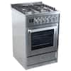 Bravo KITCHEN 24 in. 4 Burner Slide-In Dual Fuel Range in Commercial ...