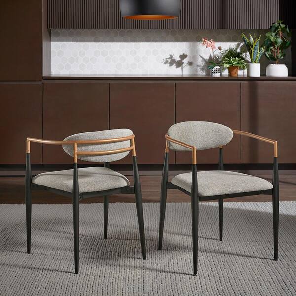 HomeSullivan Gray Mid Century Modern Dining Chair with 2 Tone Copper and Black Finish Set of 2 40E540C GAW The Home Depot
