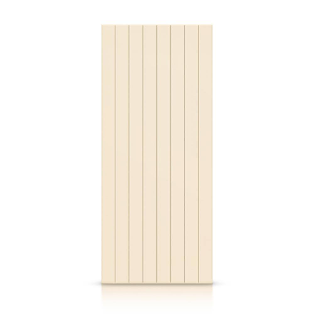 CALHOME 24 in. x 80 in. Hollow Core Beige Painted Composite MDF ...