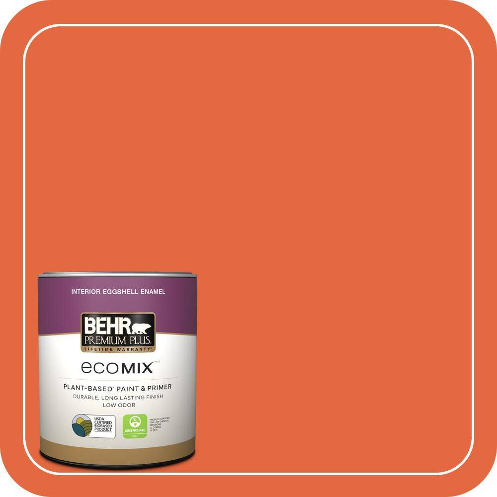 BEHR PREMIUM PLUS 1 qt. #P190-6 Emergency Zone Eggshell Enamel EcoMix ...