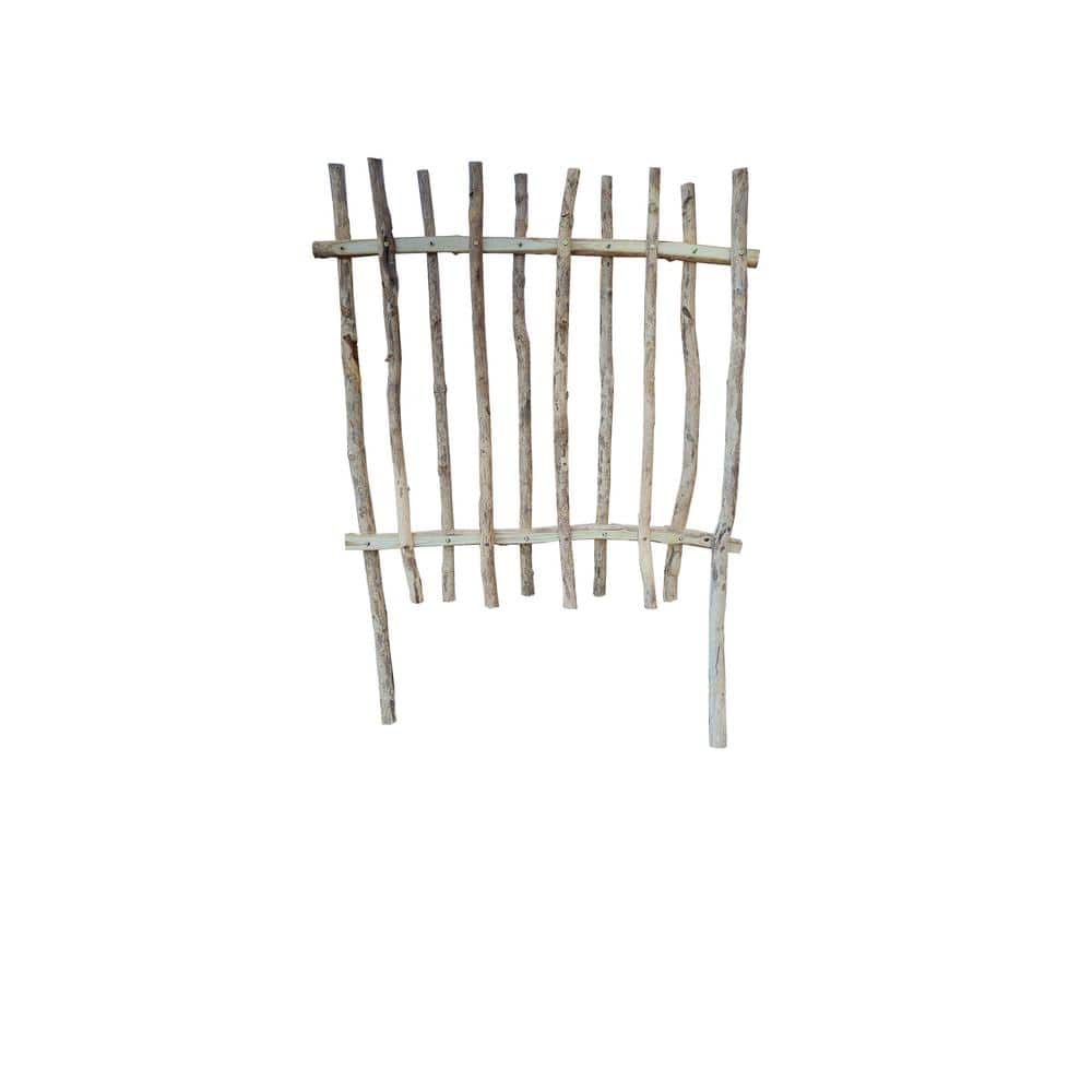 MGP 66 in. H Bark on Teak Wood Garden Fence TPF-48B - The Home Depot