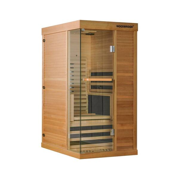 WOODBRIDGE 2-Person Indoor Canadian Hemlock Infrared Sauna with Fiber ...