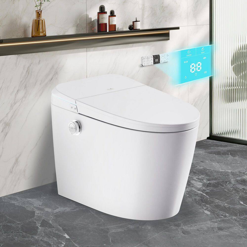 Reviews for Dia Series 1.28 GPF 1-Piece Elongated Auto Open Smart Bidet ...