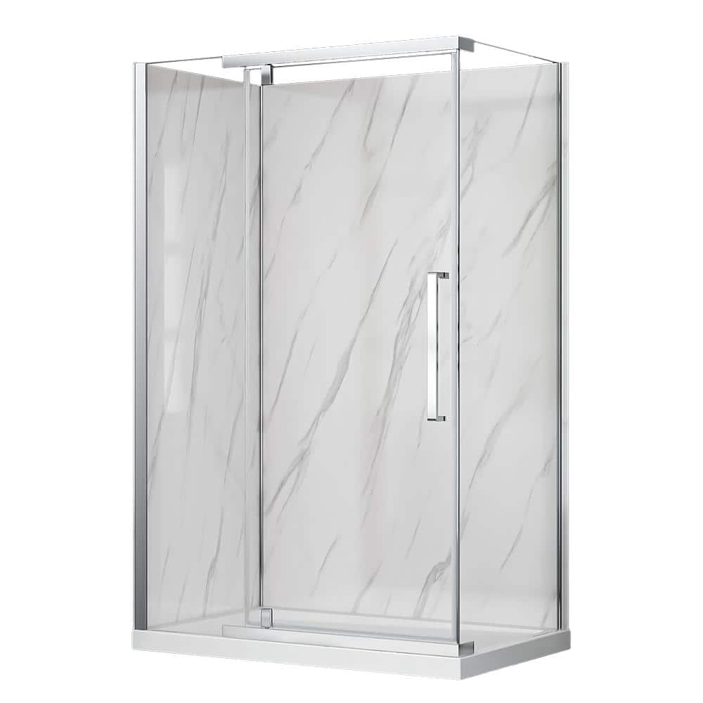 Dreamwerks Vienna 48 in. x 32 in. x 78.6 in. Rectangular Corner Shower ...