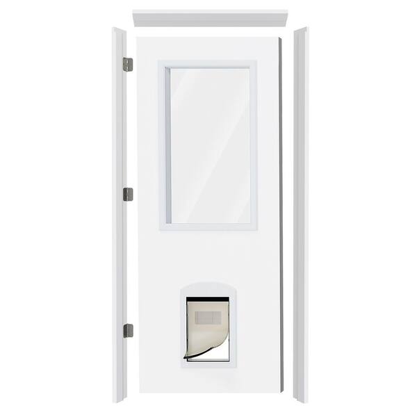 TENONER 30 in. x 80 in. Right-Hand 1 Lite Clear Glass Entry Door Slab ...