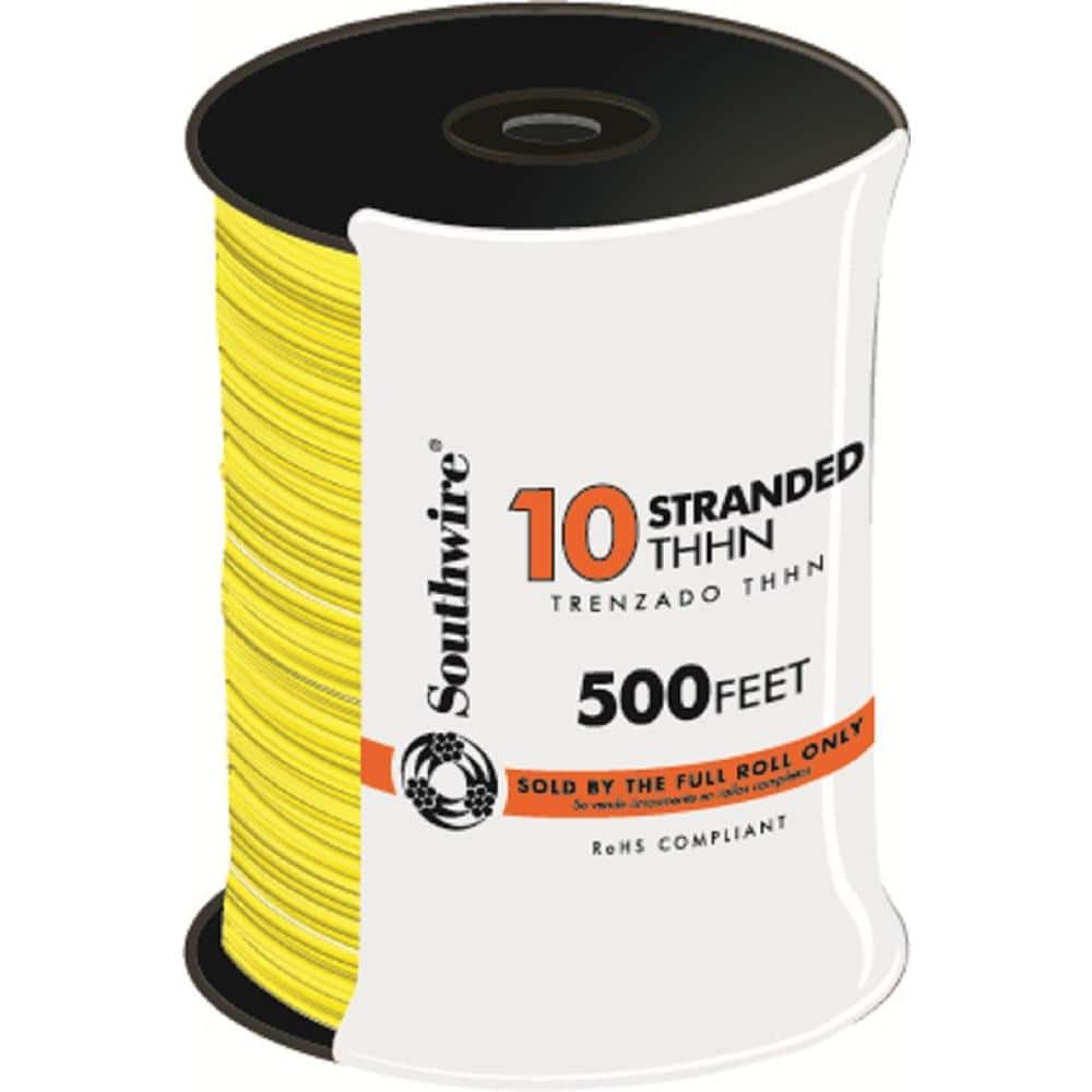 Southwire 500 ft. 10 Yellow Stranded CU THHN Wire 22978157 - The Home Depot
