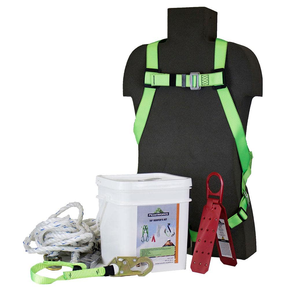 PeakWorks 5-piece Reusable Fall Protection Kit, OSHA and ANSI compliant ...