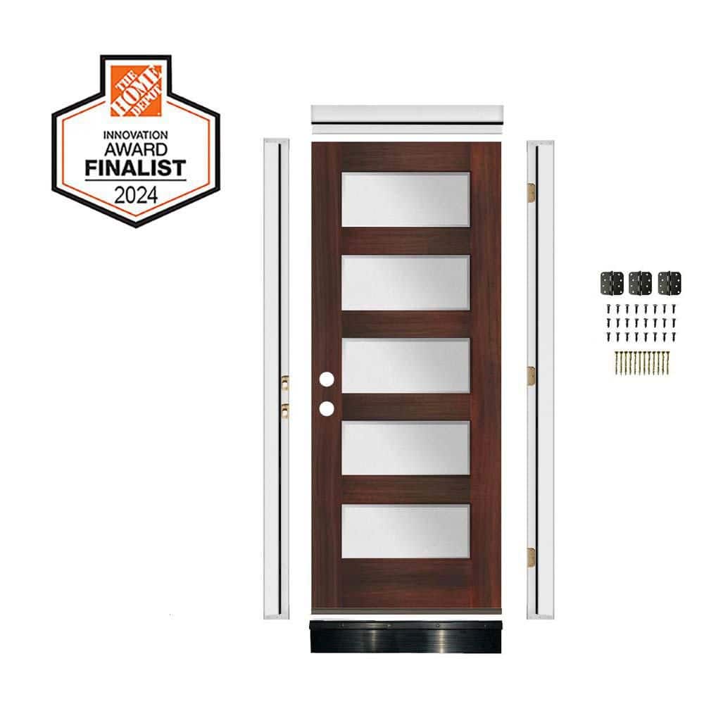Krosswood Doors 36 in. x 80 in. Modern Hemlock 5-Lite Right-Hand ...