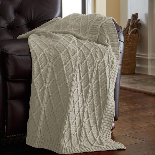 MODERN THREADS Light Sand Throw Blanket 5HCBL478-LSD-ST - The Home Depot