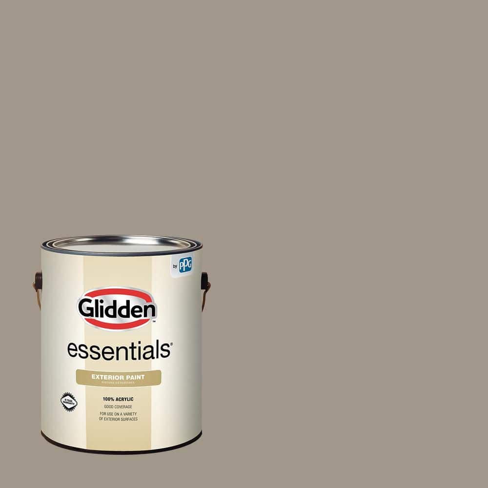 Glidden Essentials 1 gal. PPG1000-4 Winter Cocoa Flat Exterior Paint ...