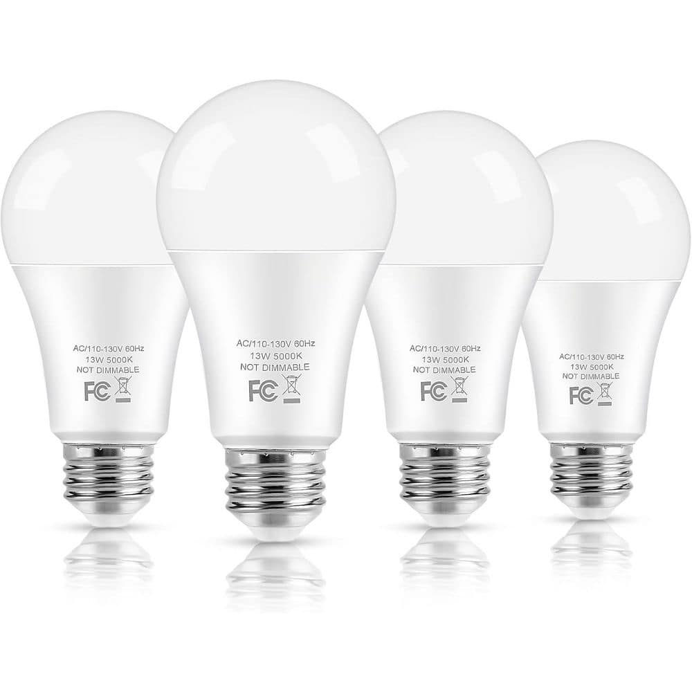 Yichuhaoxi 100-Watt Equivalent A19,13W E26 Base Daylight (5000K) LED Light Bulbs 1500 Lumens Non ...