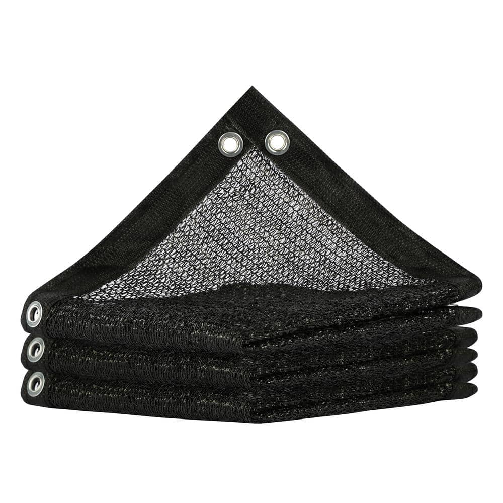 AMGO 8 ft. x 10 ft. 50% Black Shade Cloth, Heavy Duty Grommets Shade ...