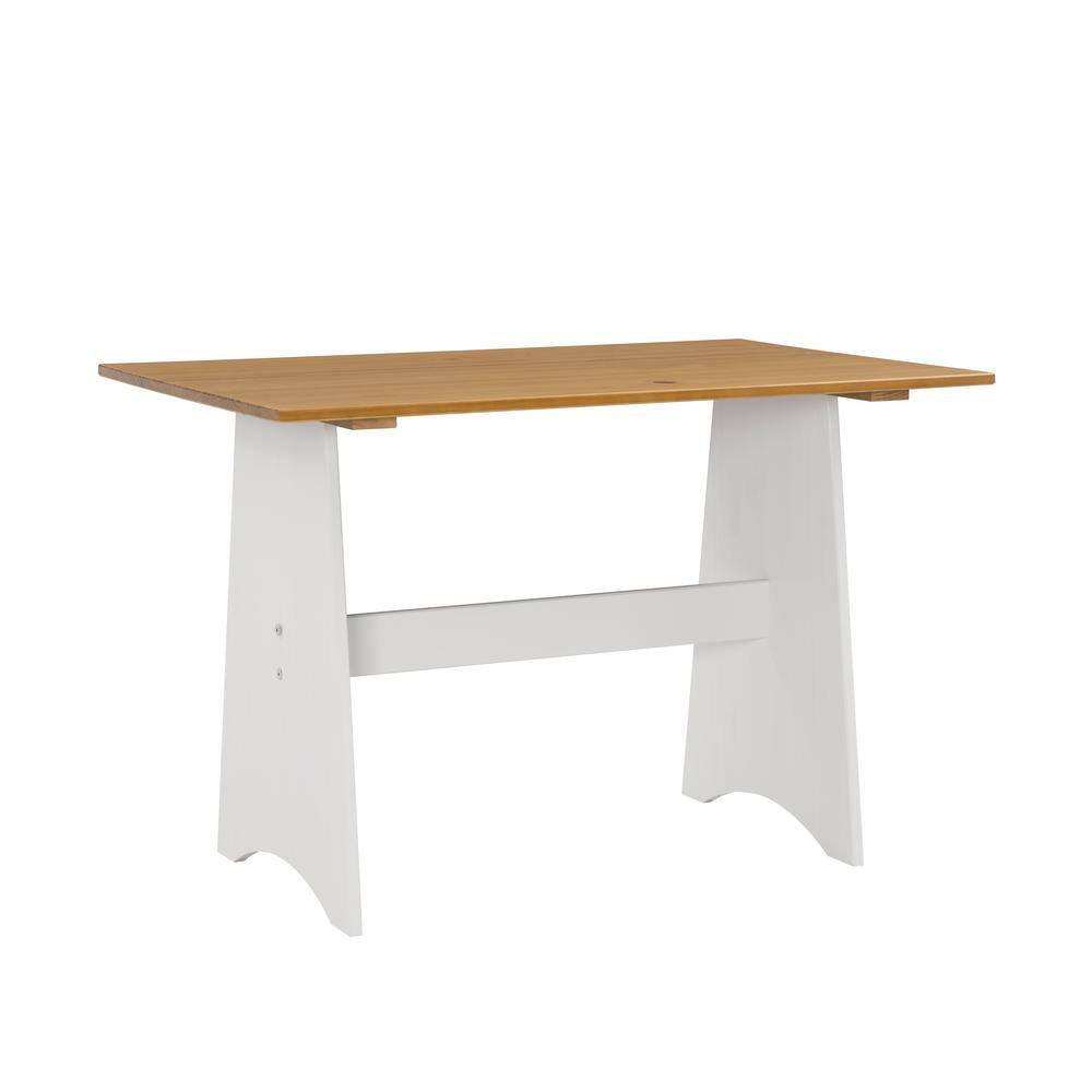 Linon Home Decor Faye 44.13 in. L Rectangle Honey/White Wood top Table ...