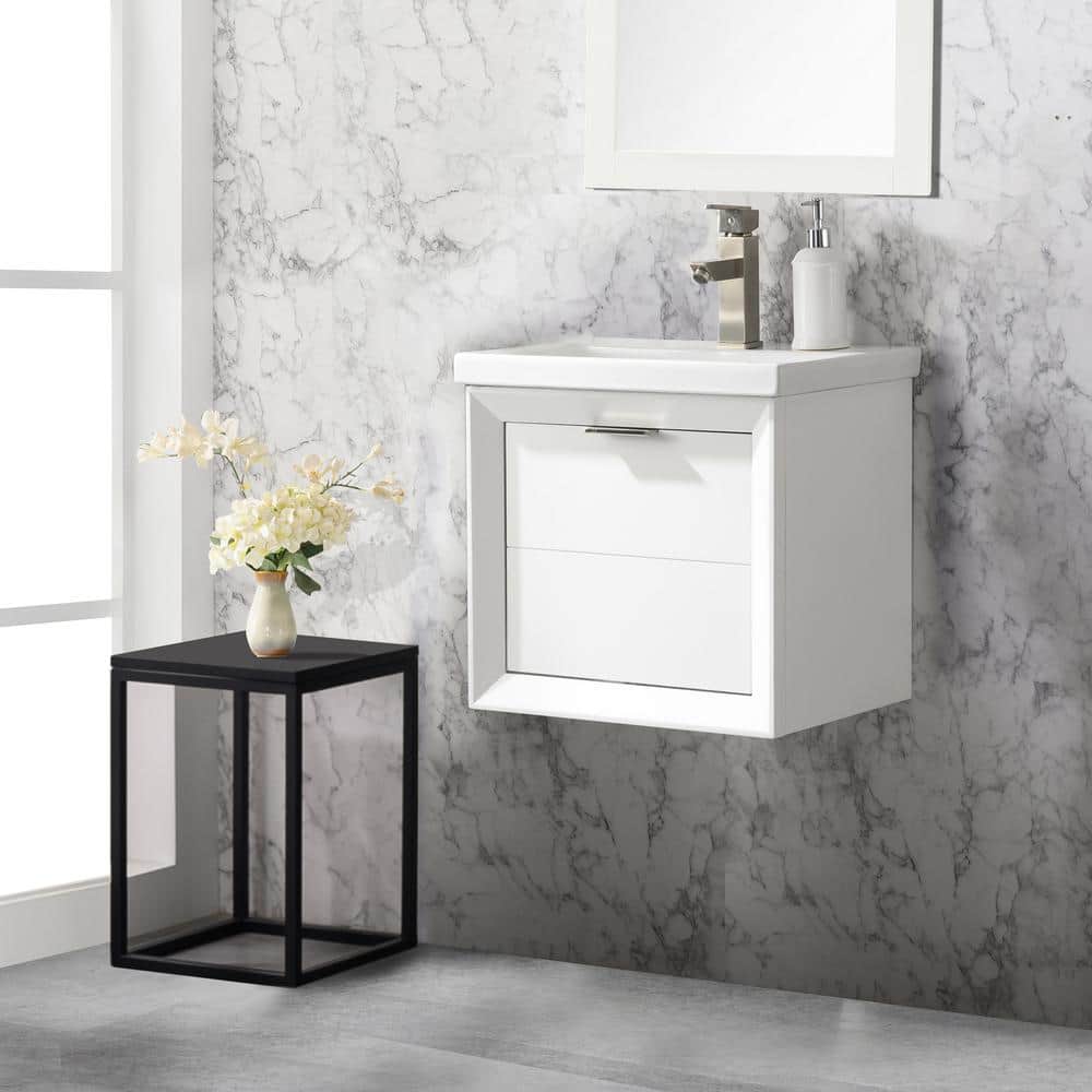 Urban Furnishing Danbury 20 in. W x 15.7 in. D Bath Vanity in White ...