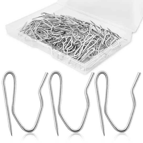 KHKFY White Stainless Steel 70 Pieces 1.2 in Heavy-Duty Drapery Pin and ...