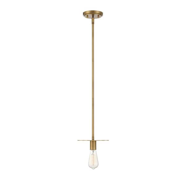 TUXEDO PARK LIGHTING 8 in. W x 2.25 in. H 1-Light Natural Brass Mini ...
