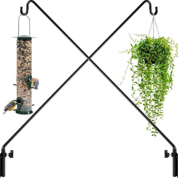 2 Pack Metal Extended Bird Feeder Pole 49 in. Deck Bird Feeder Hook ...