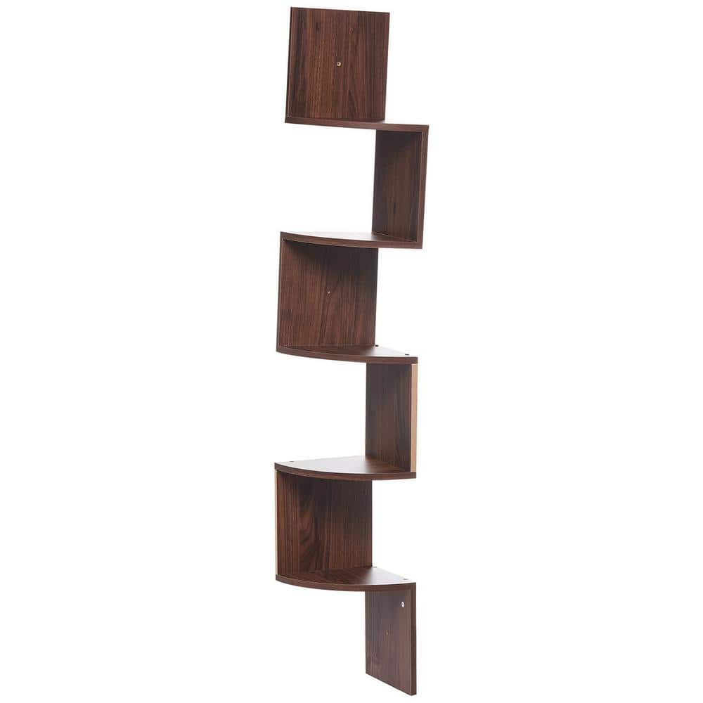 Angel Sar 5-Tier Corner Shelf, Wall Mount Shelves for Wall Storage ...