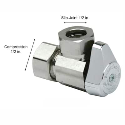 BrassCraft 1/2 in. FIP Inlet x 3/8 in. Compression Outlet 1/4-Turn Angle Valve G2R17X C1
