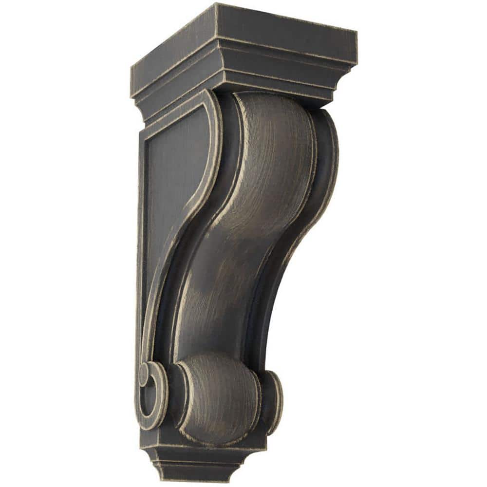 Ekena Millwork 6 in. x 16 in. x 7-1/2 in. Black Devon Traditional Wood ...