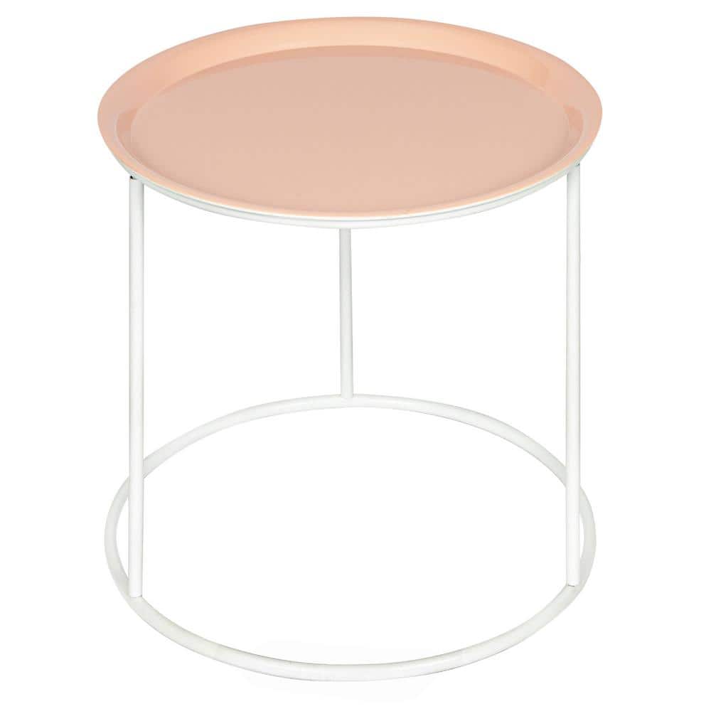 maocao hoom 17in.Pink Round Metal Side Table with Removable Tray SF-MX ...