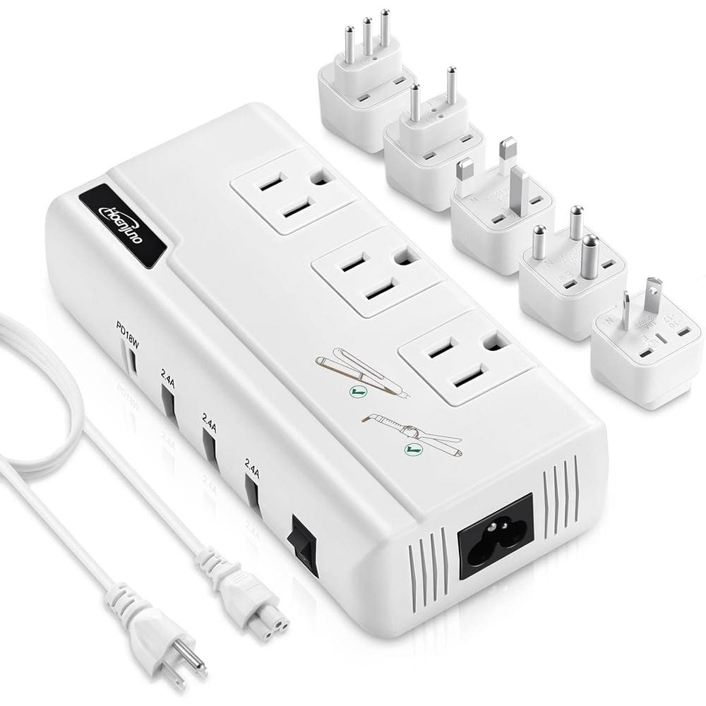 Lukyamzn Surge Protector Travel Adapter Converter 220V to 110V with 3 ...