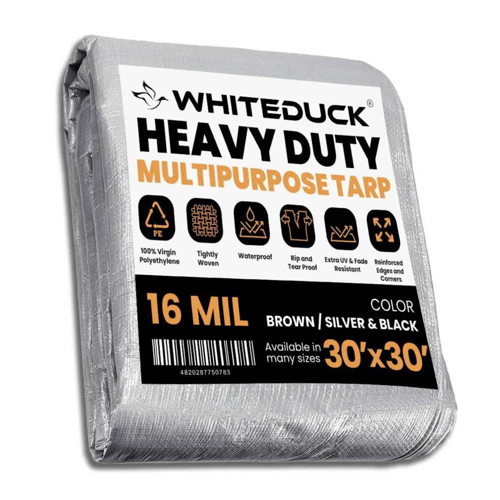 Reviews for WHITEDUCK 8 oz. Poly Tarpaulin 30 x 30 Silver and Black ...