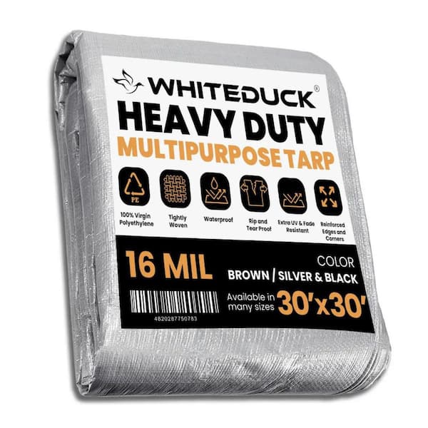 Reviews for WHITEDUCK 8 oz. Poly Tarpaulin 30 x 30 Silver and Black ...