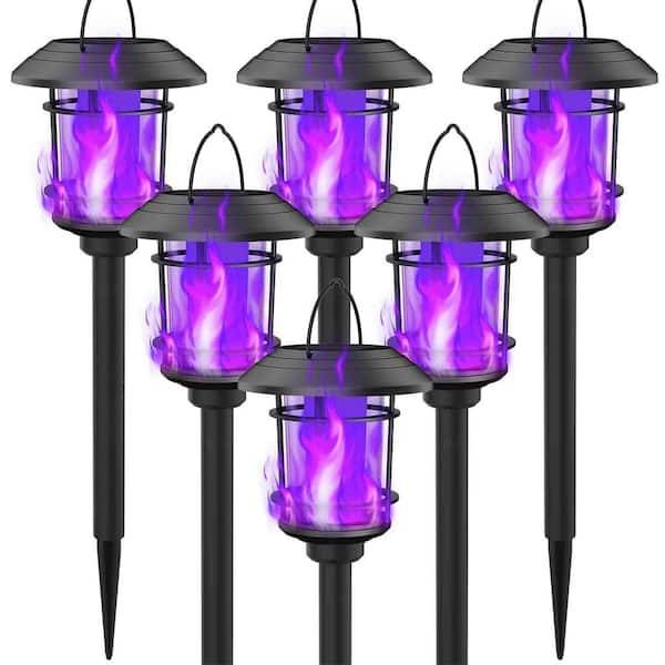 FAWEY TRED INC 6-Pack Solar Flame Torch Lights Outdoor, Dual Use ...