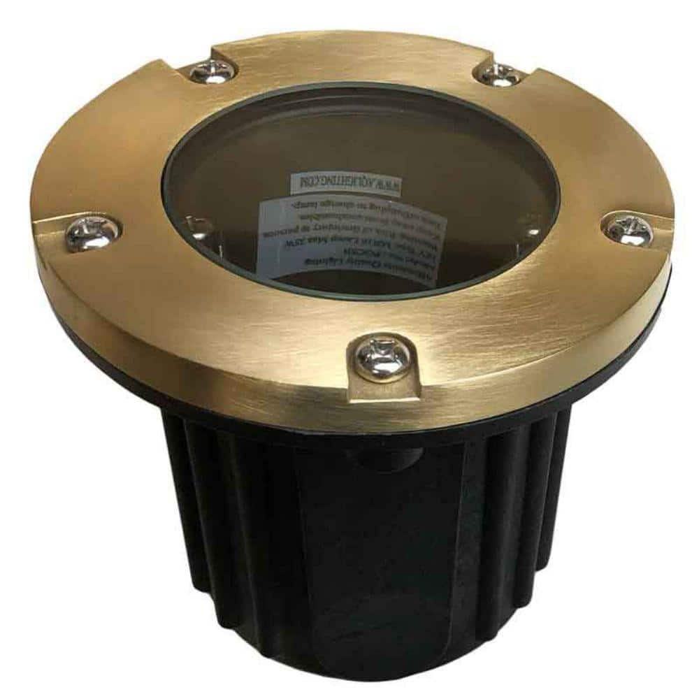 AQLIGHTING Brass Hardwired Weather Resistant Well Light with LED Light ...