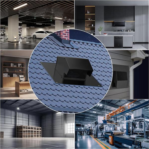Vinyl Attic Vent Louver 18x18 Inch Round Gable Vent Louver - Black ...