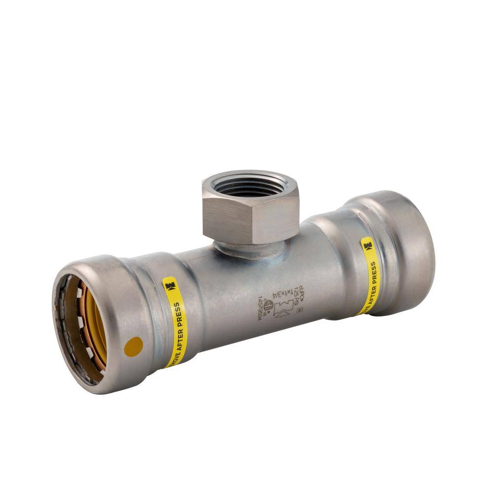 Streamline 1 in. x 1 in. x 3/4 in. Carbon Steel Press x Press x FPT ...