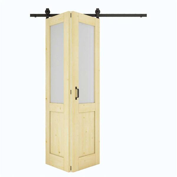 ARK DESIGN 48 in. x 80 in. 1/2 Lite Tempered Frosted Glass Unfinished ...