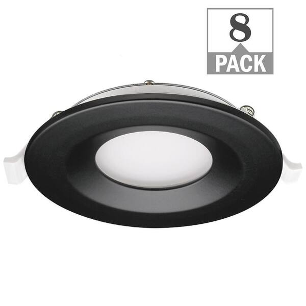Commercial Electric 3 in. Canless Integrated LED Recessed Light Black ...
