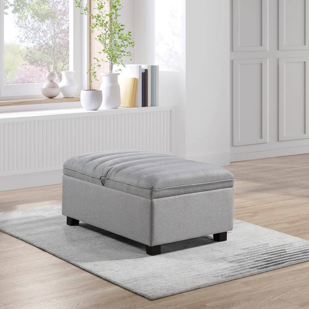 OSP Home Furnishings Storage and Seating Multipurpose Bench in Grey ...