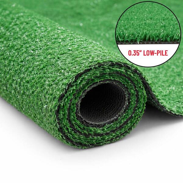 Ottomanson Evergreen 3 ft. x 27 ft. Indoor/Outdoor Green Artificial ...
