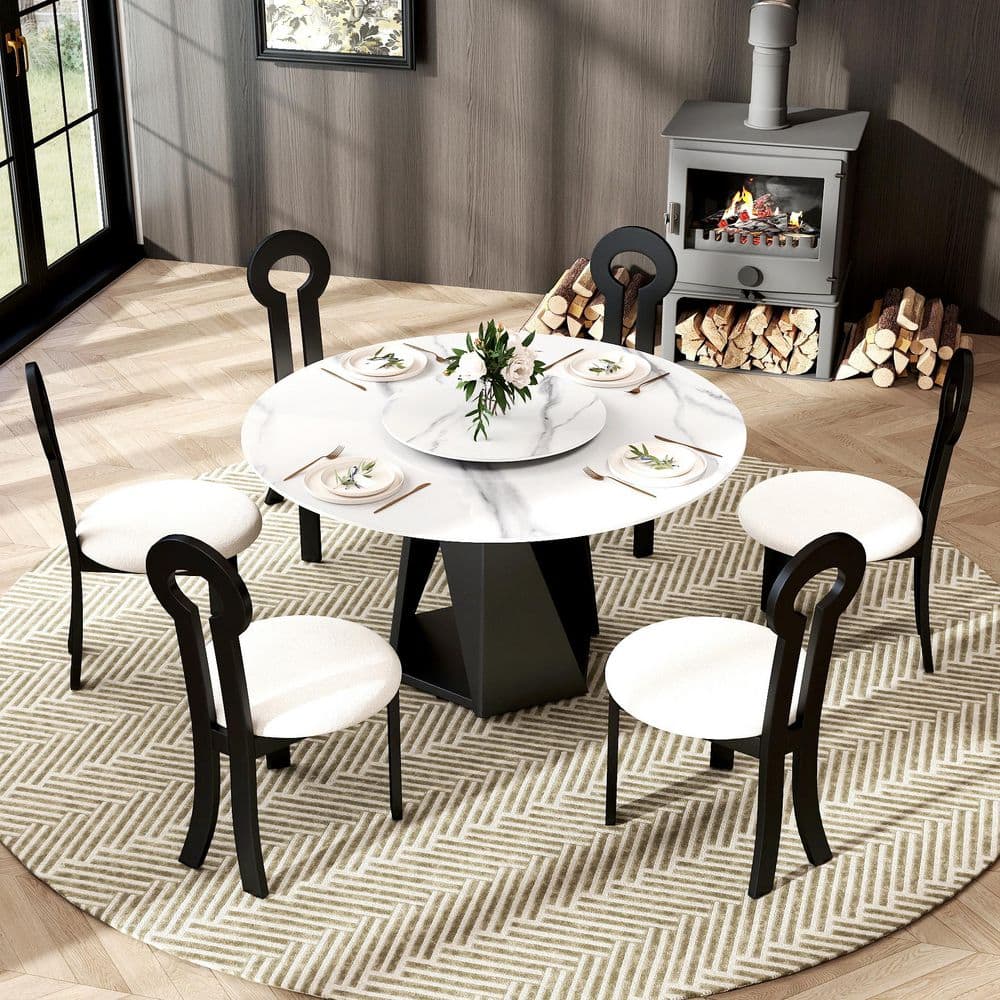 Magic Home (Set of 6) Modern Lambswool Sitting Cushion Dining Chair ...