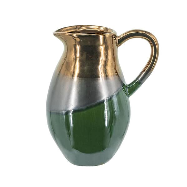A & B Home 9.80 in. Multi-Colored Ceramic Pitcher Decorative Vase C6109 ...