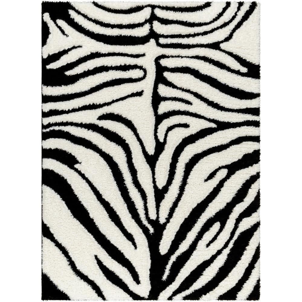 Livabliss Nomadic Black/White Animal Print 8 ft. x 10 ft. Indoor Area ...