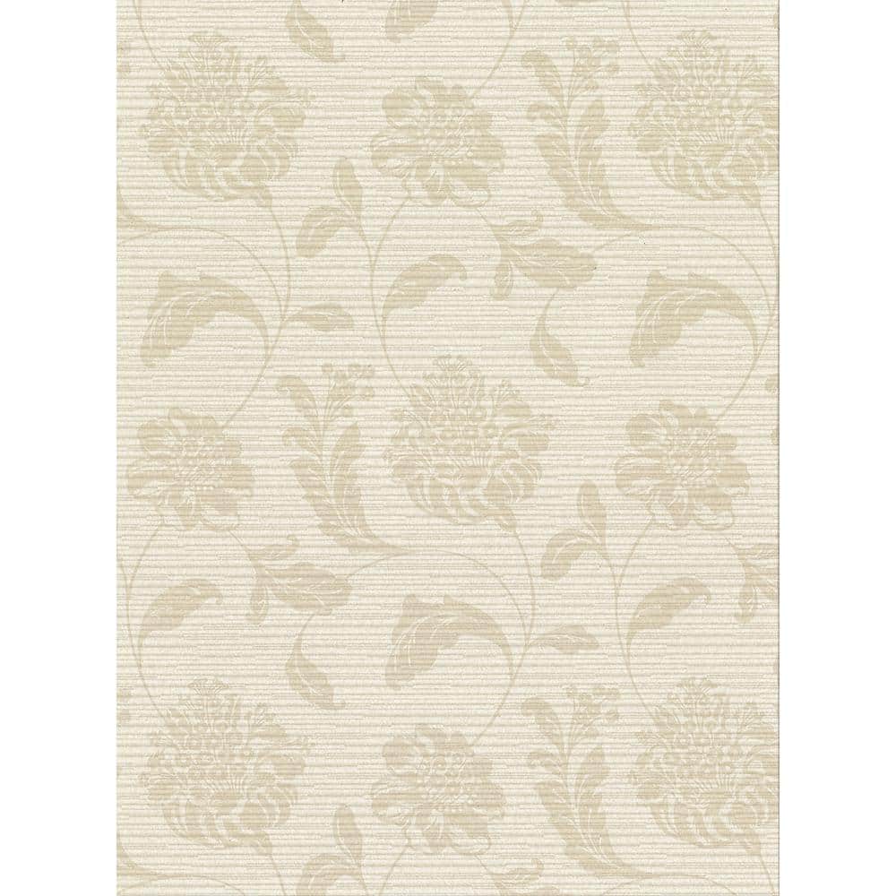 Warner Holiday Beige Jacobean Beige Vinyl Strippable Roll (Covers 60.8 ...