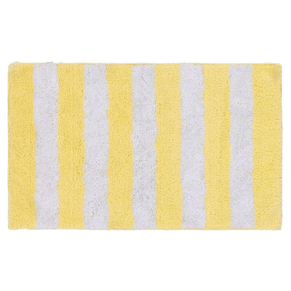 Garland Rug 21 in. x 34 in. Rubber Ducky Yellow/White Beach Stripe ...
