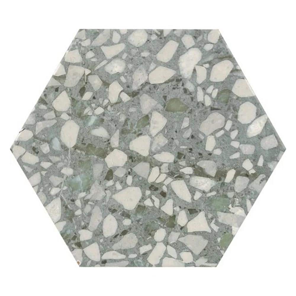 Apollo Tile Zenith 9 in. x 11 in. Matte Sage Green Porcelain Hexagon ...