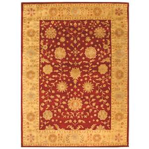 SAFAVIEH Heritage Red/Gold 6 ft. x 9 ft. Antique Floral Border Area Rug ...