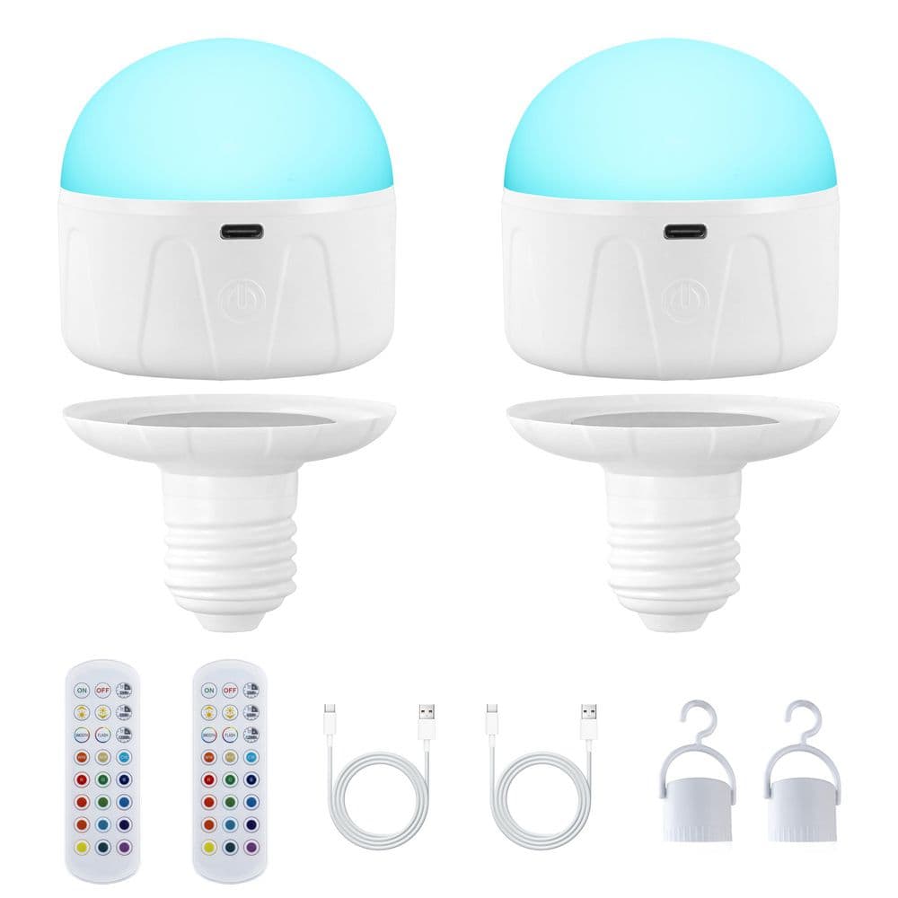 C Cattleya 45-Watts Equivalent 3500K/4500K/6500K E26 Rechargeable RGB ...