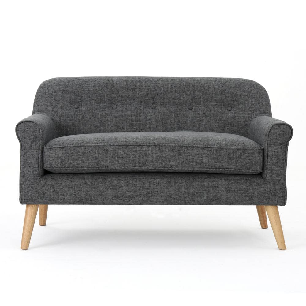Noble House Mariah 50 in. Gray Polyester 2-Seat Loveseat with Tapered ...