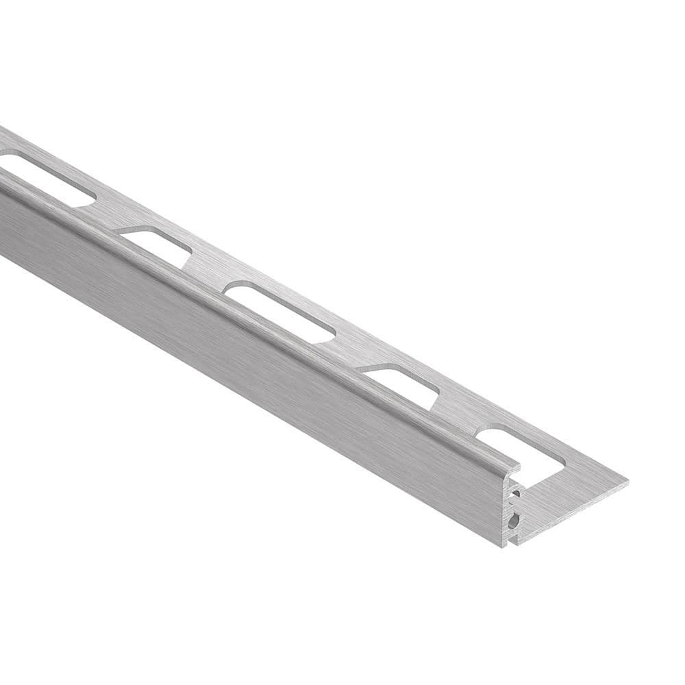 Schluter Jolly Brushed Chrome Anodized Aluminum. 5 in. x 98.5 in. Metal ...