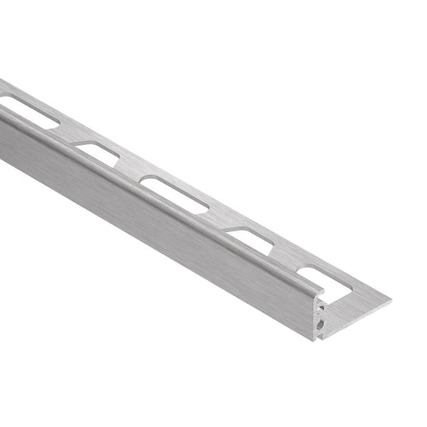 Schluter Jolly Brushed Chrome Anodized Aluminum. 5 in. x 98.5 in. Metal ...