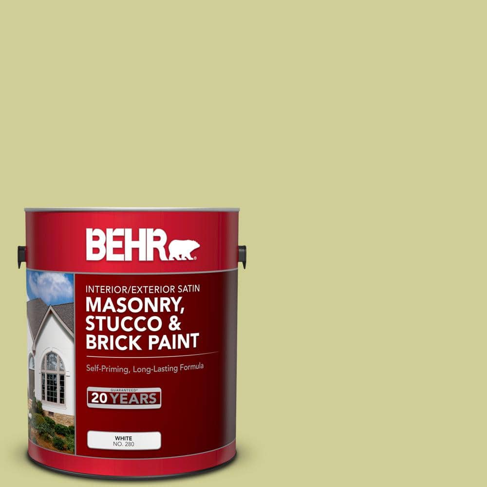 BEHR 1 gal. #M340-4 Wasabi Satin Interior/Exterior Masonry, Stucco and ...