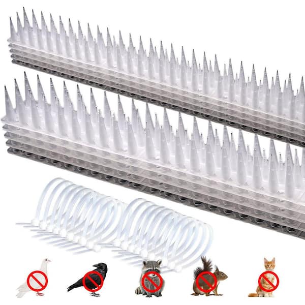 Phewnyzo 4 in. x 8 ft. Bird Spikes for Outdoor Use Brown 28E089SA17 ...
